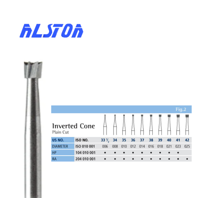 Alston Inverted Cone Slow Speed Burs Tungsten Carbide - RA Latch