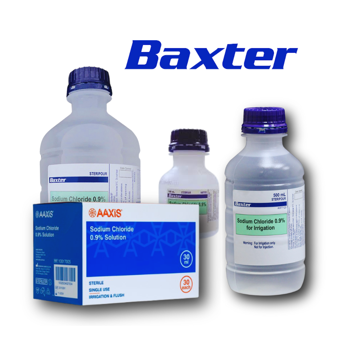 Baxter Sodium Chloride 0.9% Saline For Irrigation (Bottles & Ampules)
